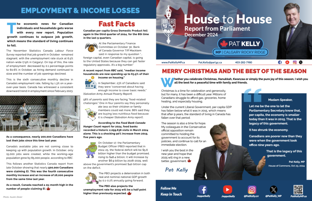 House to House December 2024 – Pat Kelly, MP for Calgary Crowfoot
